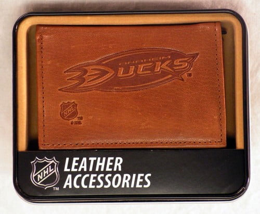 Anaheim Hockey Ducks Brown Leather Embossed Trifold Wallet - Walmart.com