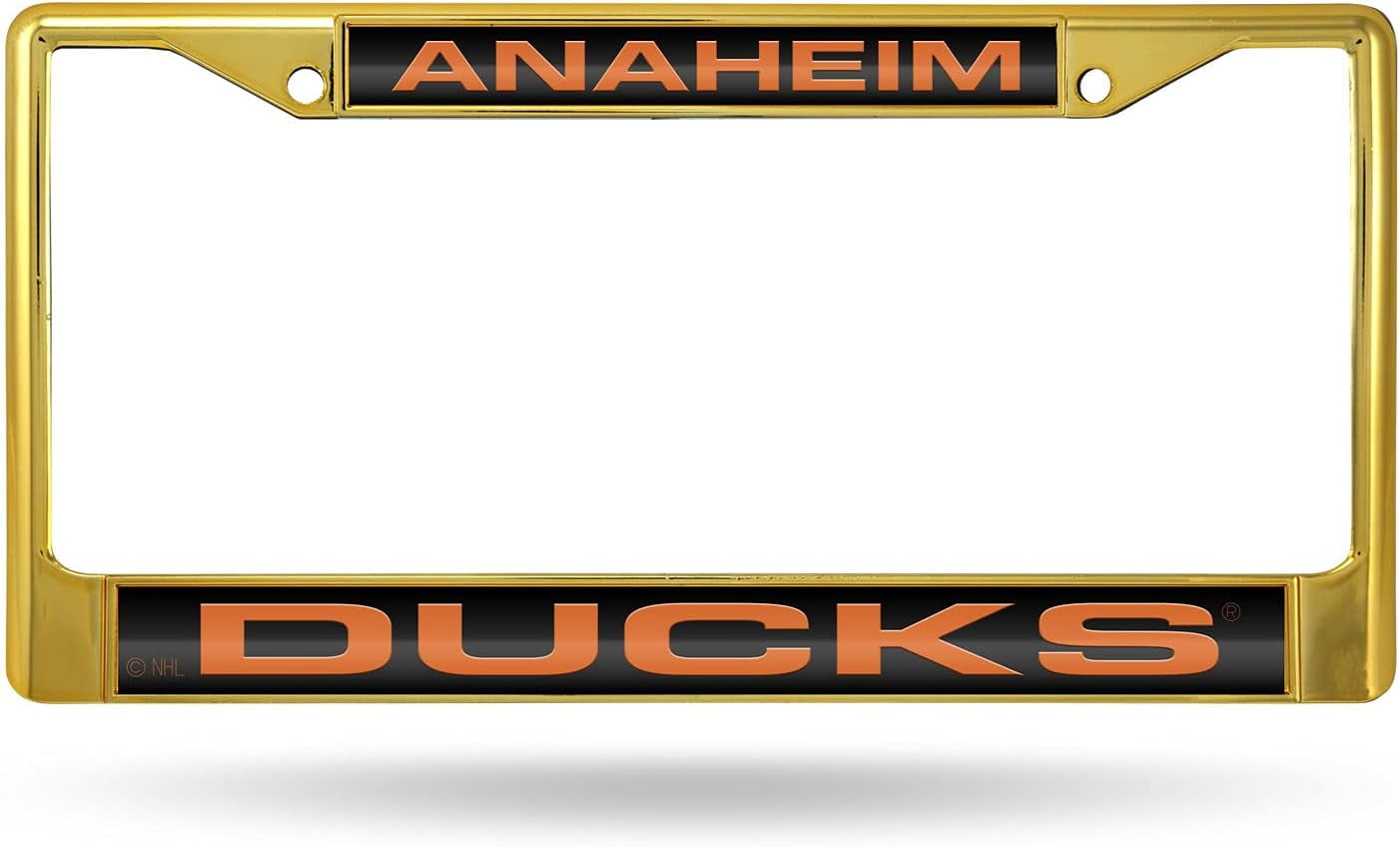Anaheim Hockey Ducks Gold Painted Metal Laser Cut License Plate Frame ...