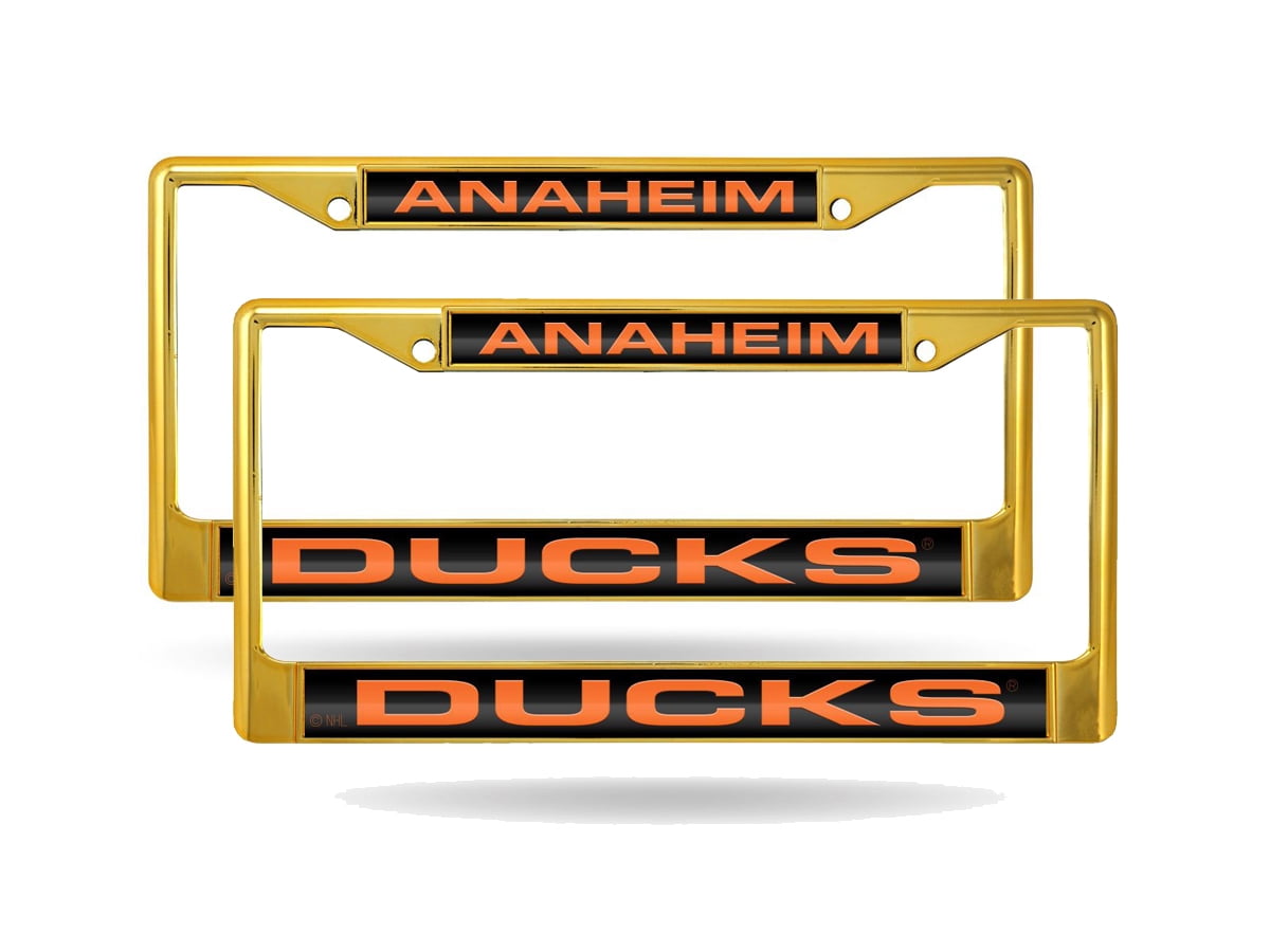 Anaheim Hockey Duck's (Set of 2) Gold Painted Metal Laser Cut License ...