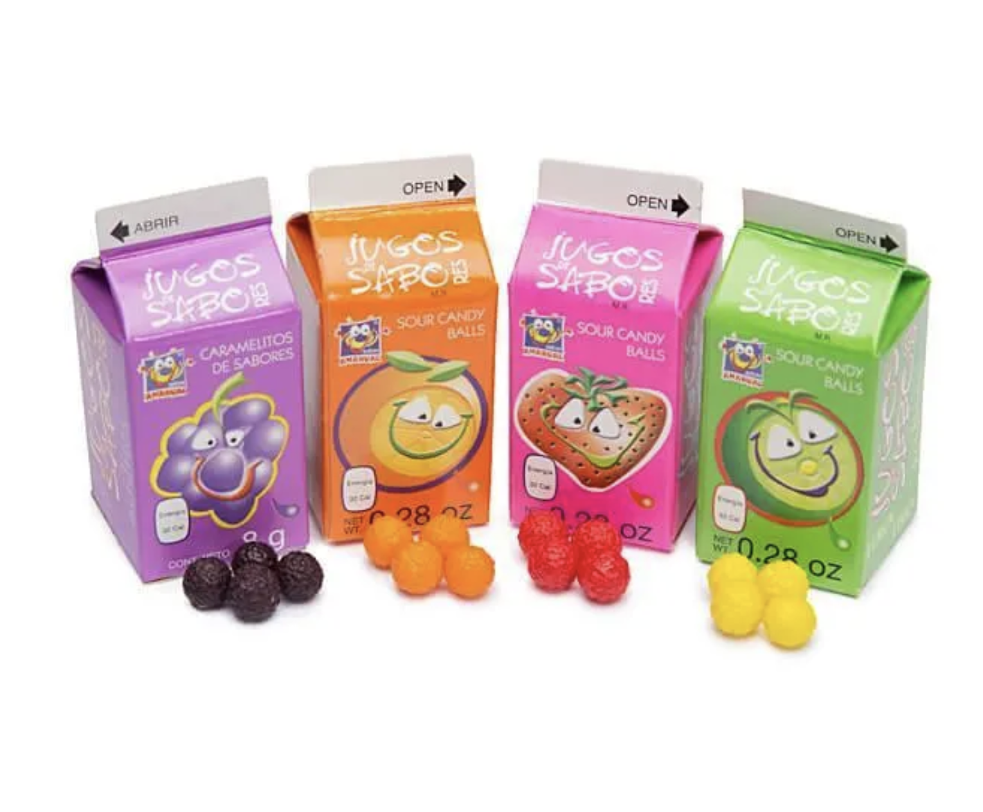 Anahuac Fruti Kuikas Jugos de Sabores Sour Candy Balls Mini Carton ...