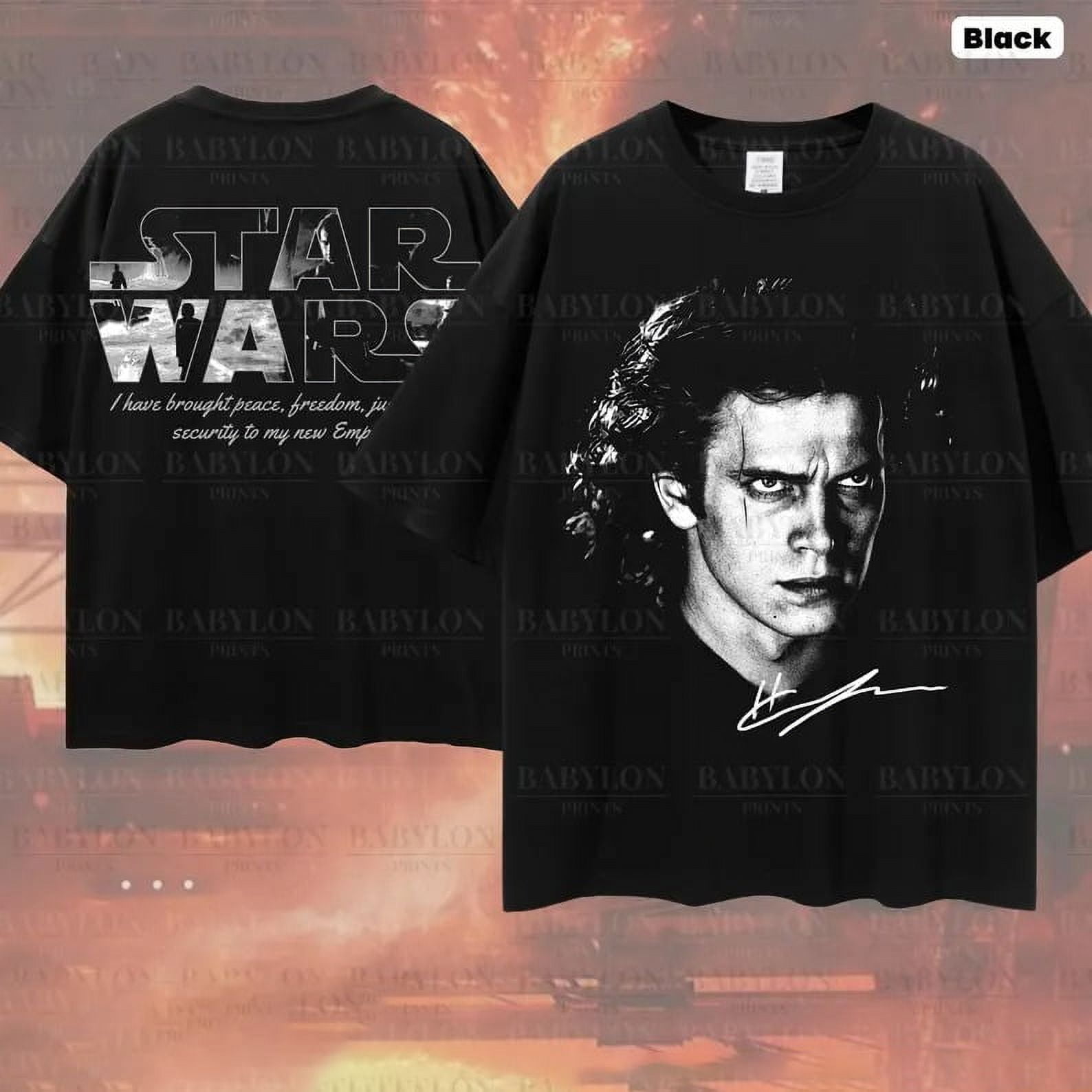 Anakin Revenge of the Sith 2 Sided T-Shirt, Anakin Skywalker and Darth ...