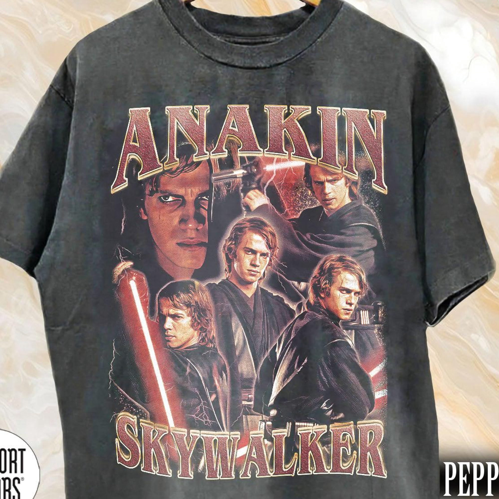 Anakin Skywalker Comfort Colors Black T-Shirt with Dynamic Lightsaber ...