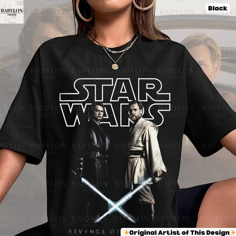 Anakin Skywalker Obi Wan Kenobi Star Wars T Shirt, Revenge of the Sith ...