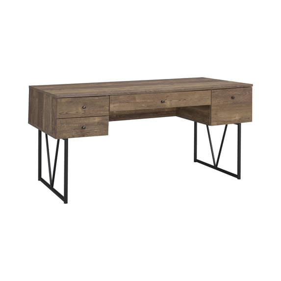 Analiese Modern Study Table with Storage, 4-Drawer Writing Desk, Rustic ...