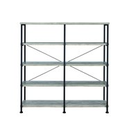 Trellis Pattern Side Panels Bookcase White - Walmart.com