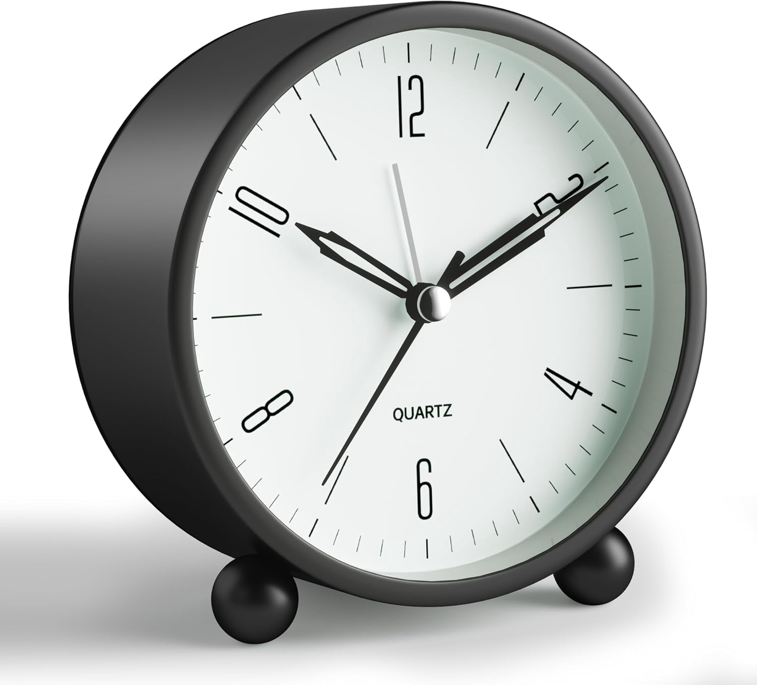 Analog Alarm Clock, 4 inch Super Silent Non Ticking Small Clock with ...