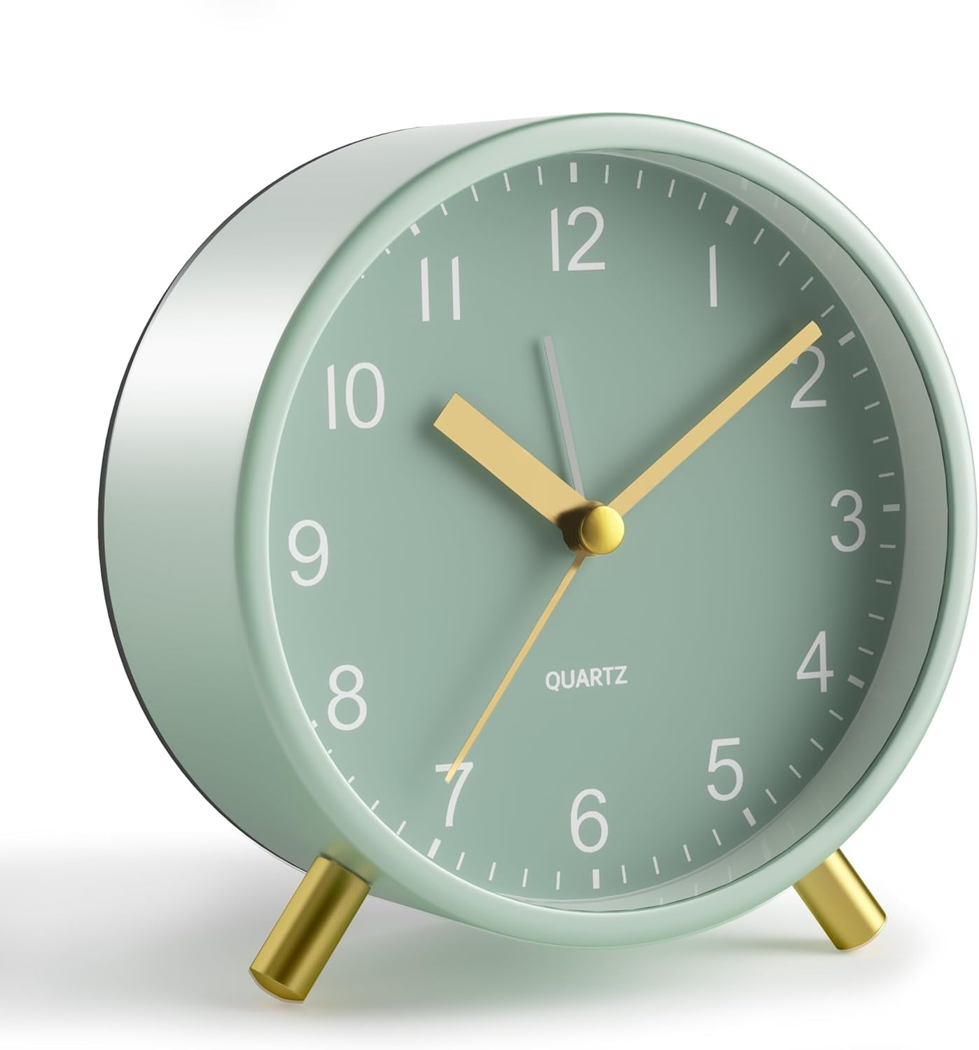 Analog Alarm Clock, 4 inch Super Silent Non Ticking Small Clock with ...