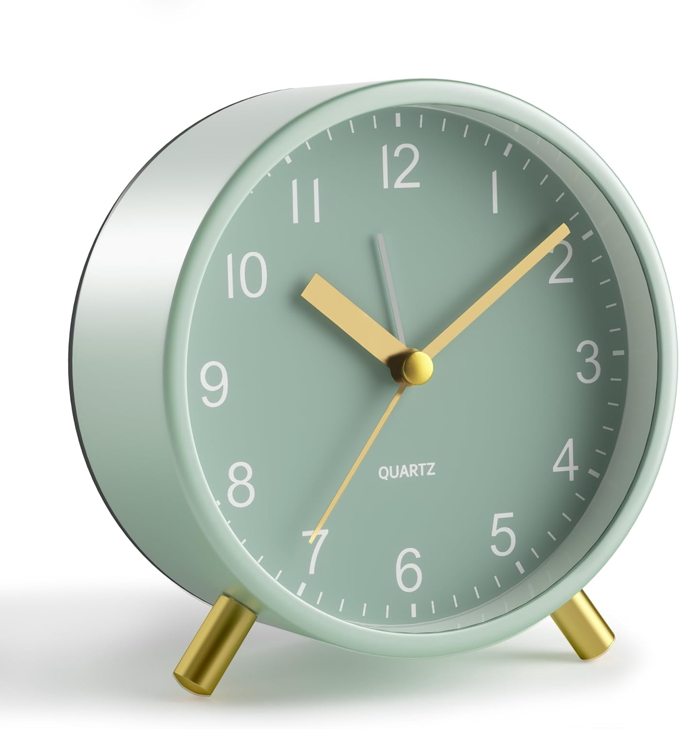 Analog Alarm Clock, 4 inch Super Silent Non Ticking Small Clock with ...