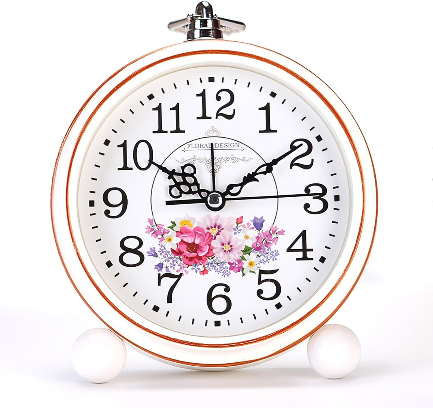 Analog Alarm Clock, 5.25 inch Super Silent Non Ticking Small Clock ...