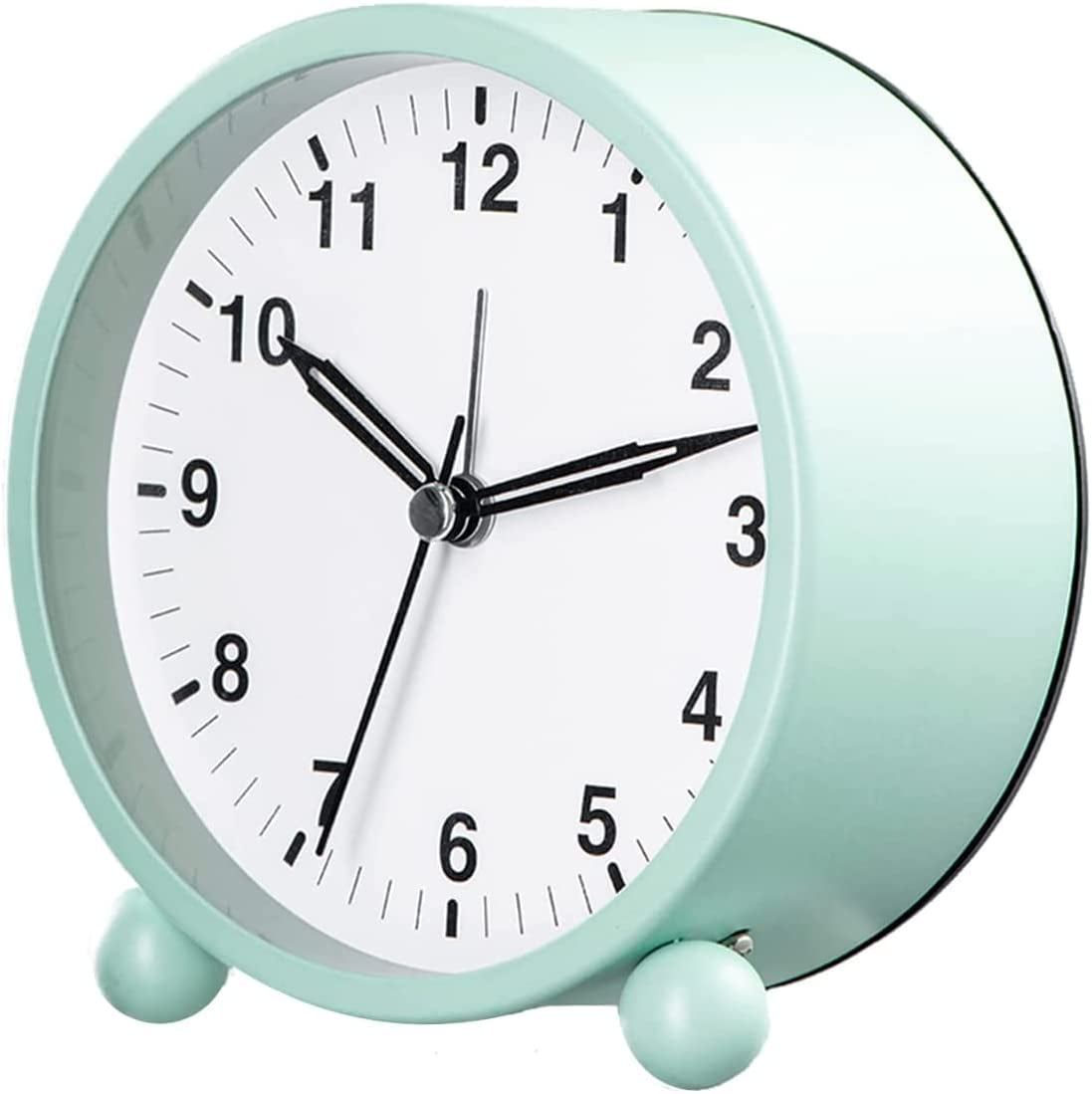 Analog Alarm Clock Battery Powered. Silent Non Ticking Small Alarm ...