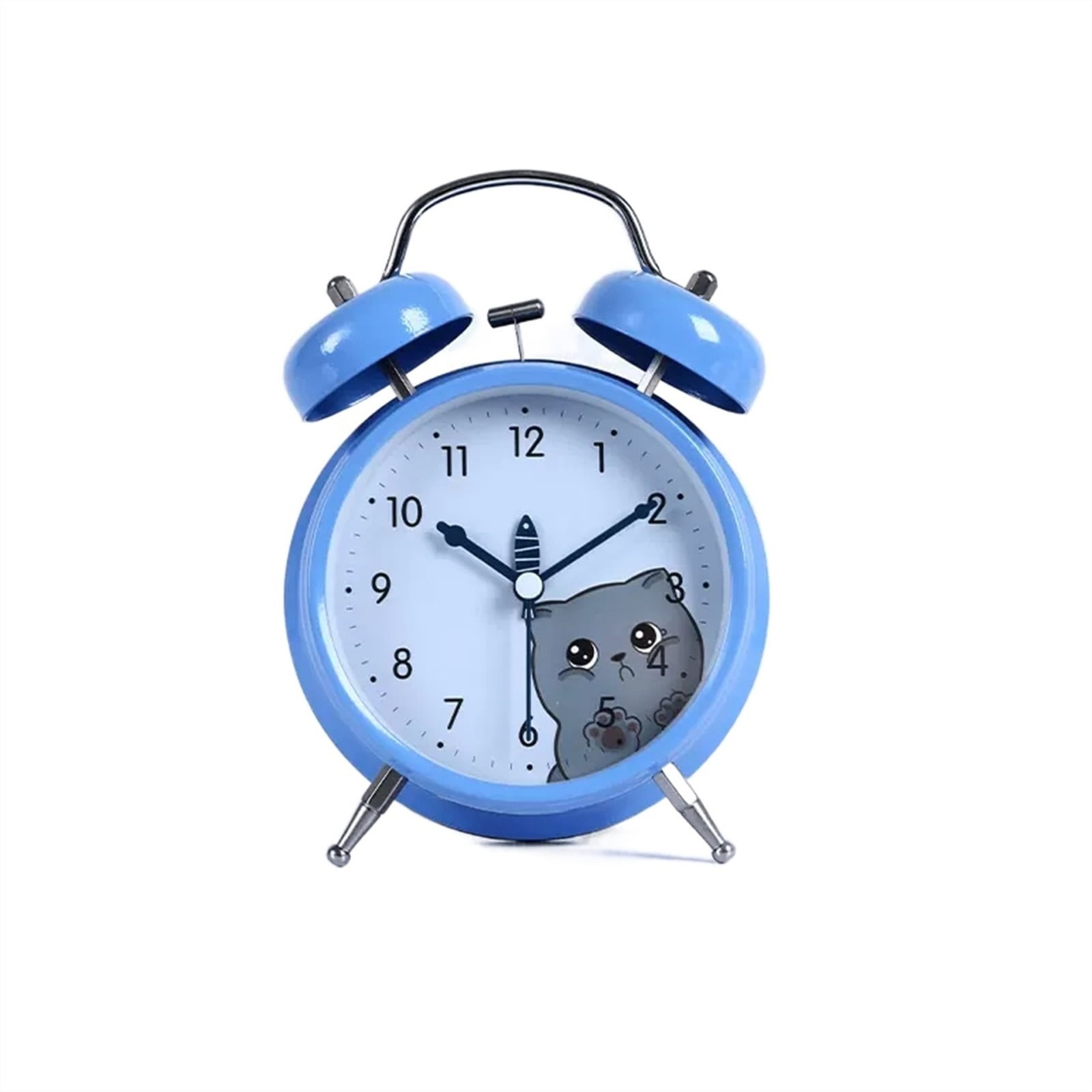 Analog Alarm Clock Extra Loud Twin Bells Silent Non-Ticking Battery ...