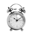 Analog Alarm Clock Gray Silent Non Ticking Clock for Bedroom Living ...