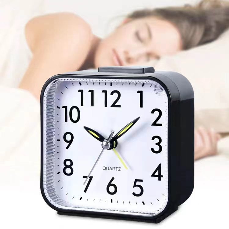 Analog Alarm Clock, Silent Non Ticking Small Clock, Travel Alarm Clock ...