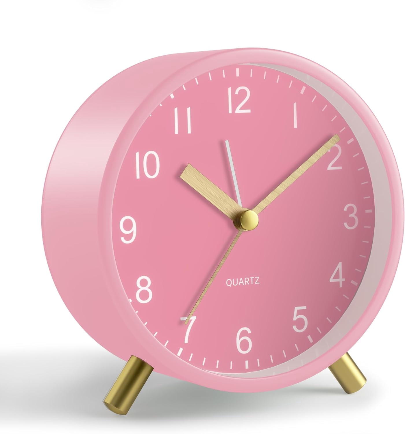 Analog Alarm Clock, Super Silent Non Ticking Small Clock with Night ...