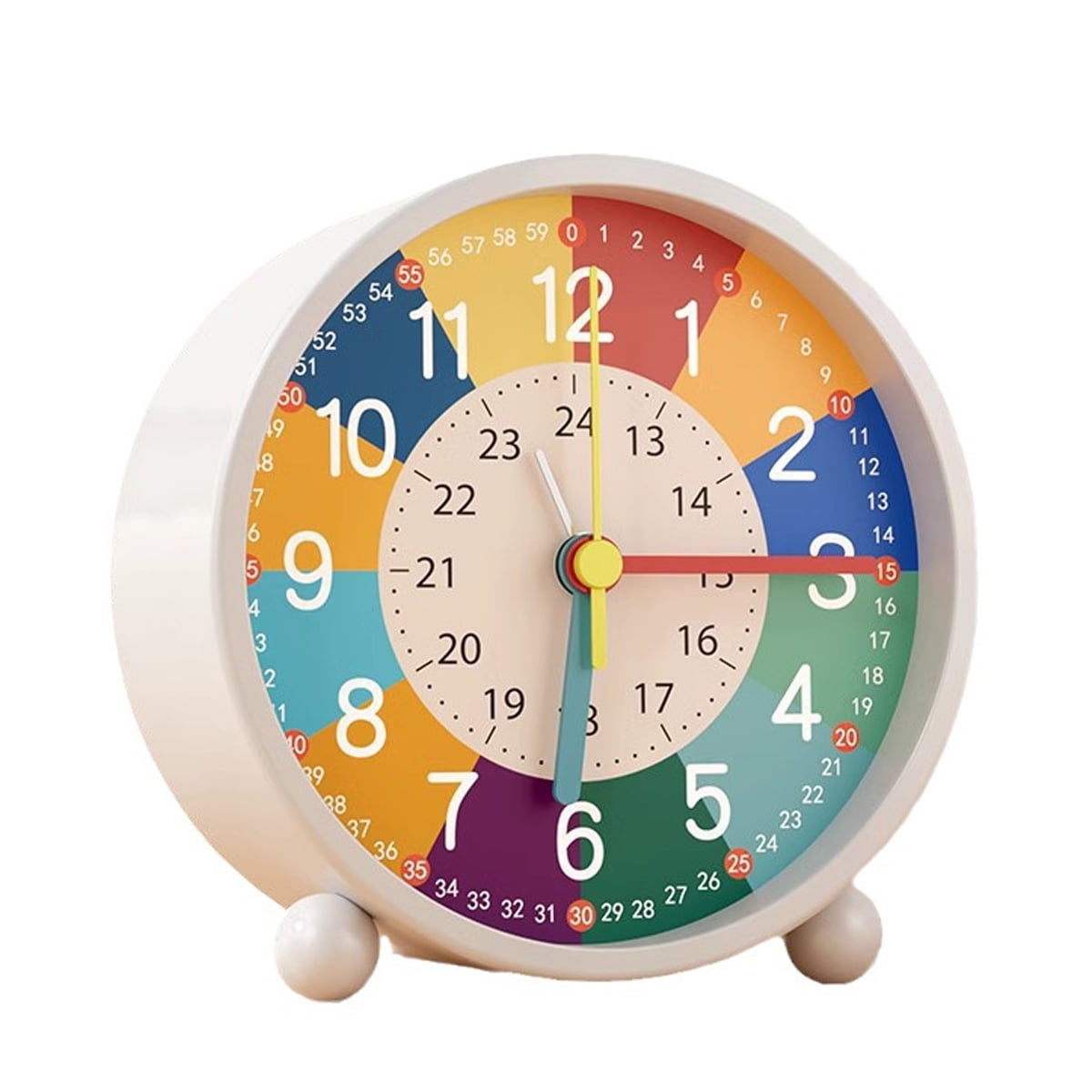 Analog Alarm Clock For Kids Learn To Tell Time With Colorful Dial ...