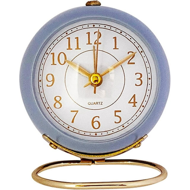 Analog Alarm Clocks,4 inch Super Silent Non Ticking Small Clock,Retro ...