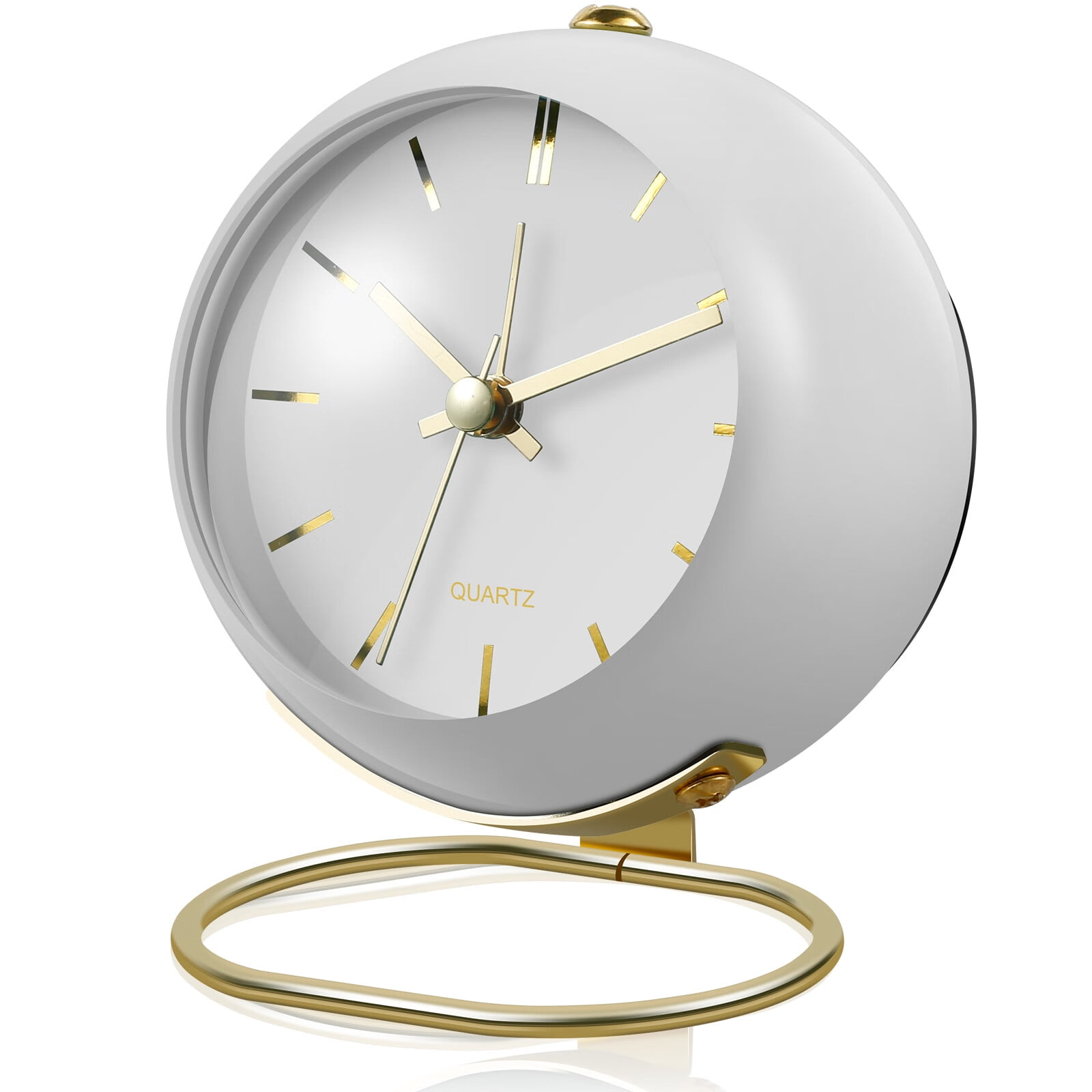 Analog Alarm Clocks with Night Light Silent Non-Ticking Battery Powered ...