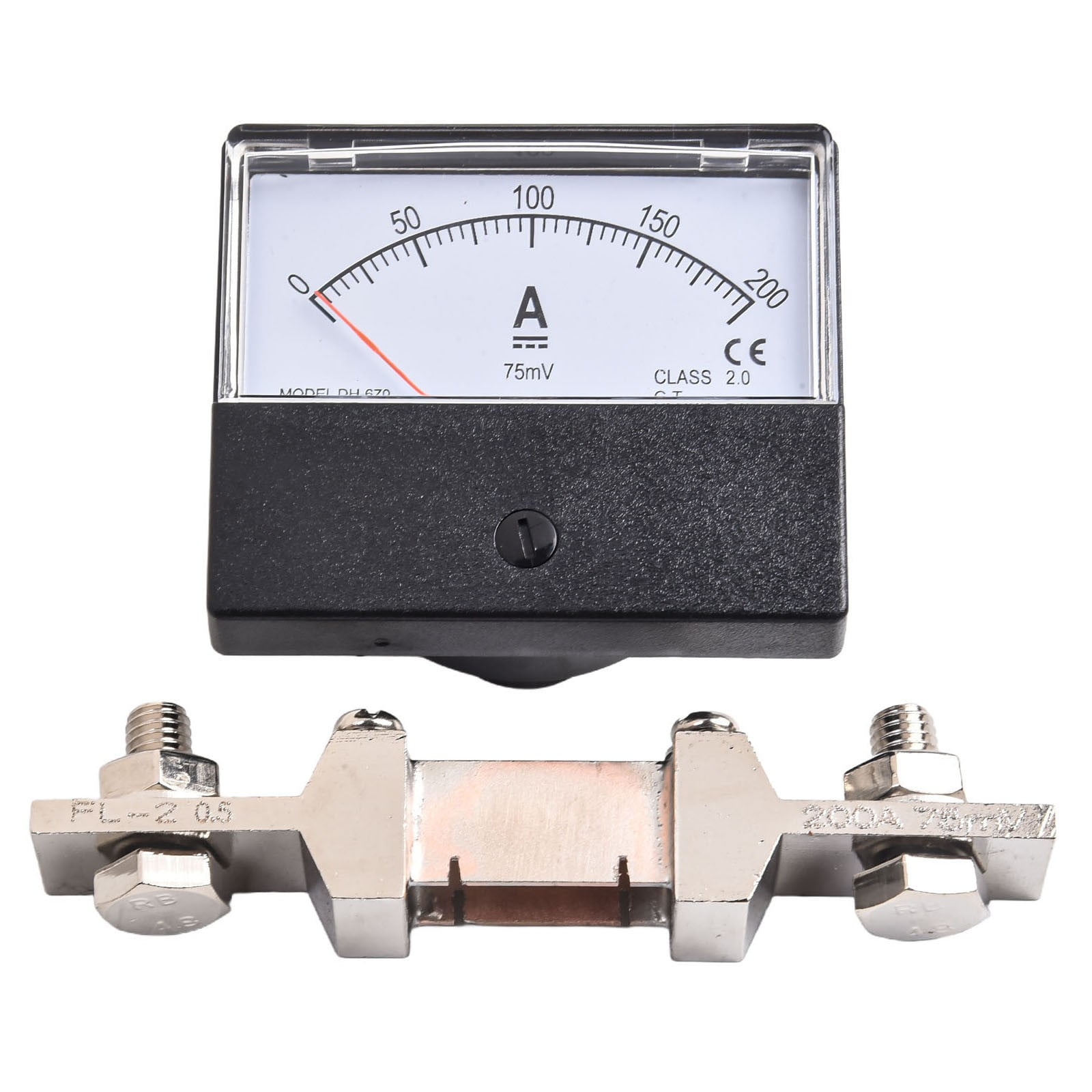 Analog Amp Meter Gauge DH-670 Ammeter DC 0-200A/300A/75mV and Shunt ...