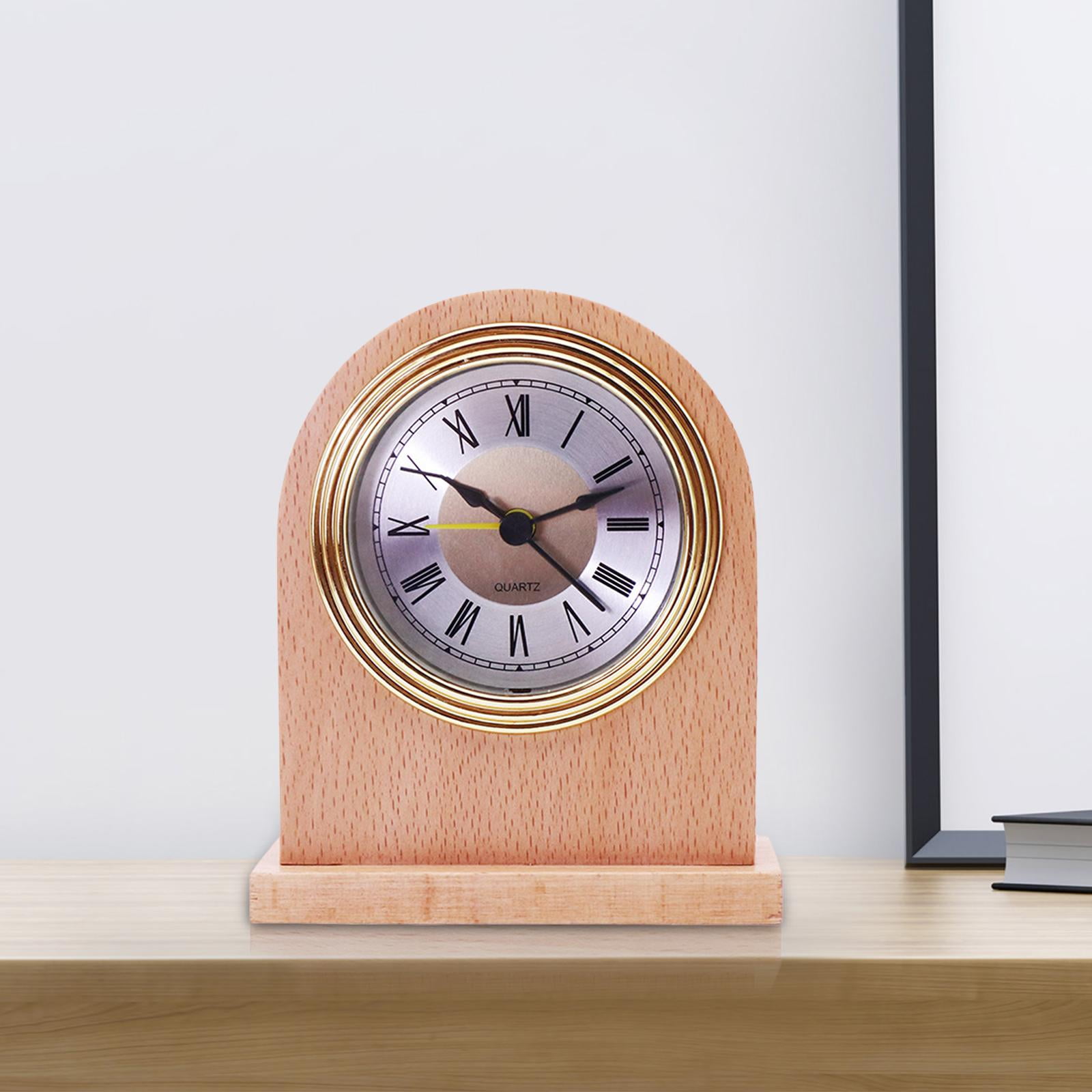 Analog Clock Movement Battery Operated Wooden Desktop Clock Countertop ...
