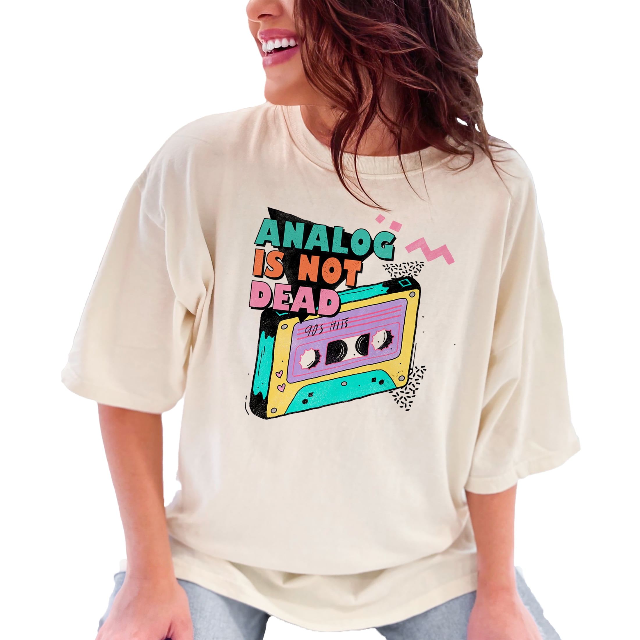 Analog Is Not Dead, 90s Hits with Retro Cassette Tape Art, Ivory ...