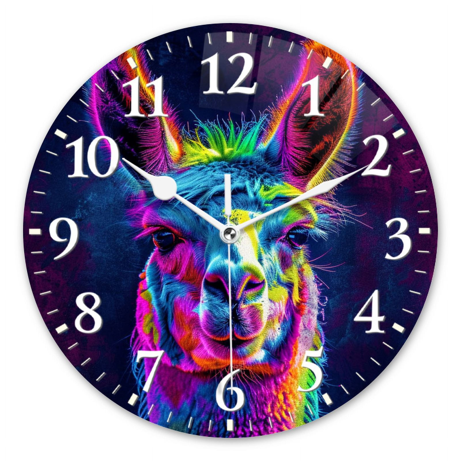 Analog Round Wall Clocks Non-Ticking Silent Battery Operated Clocks ...