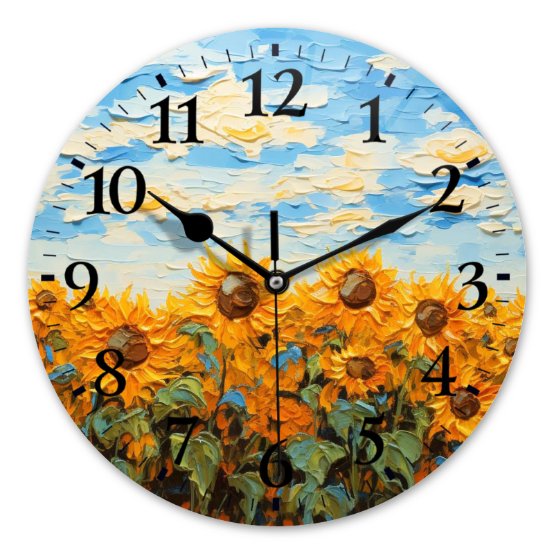 Analog Round Wall Clocks Non-Ticking Silent Battery Operated Clocks ...
