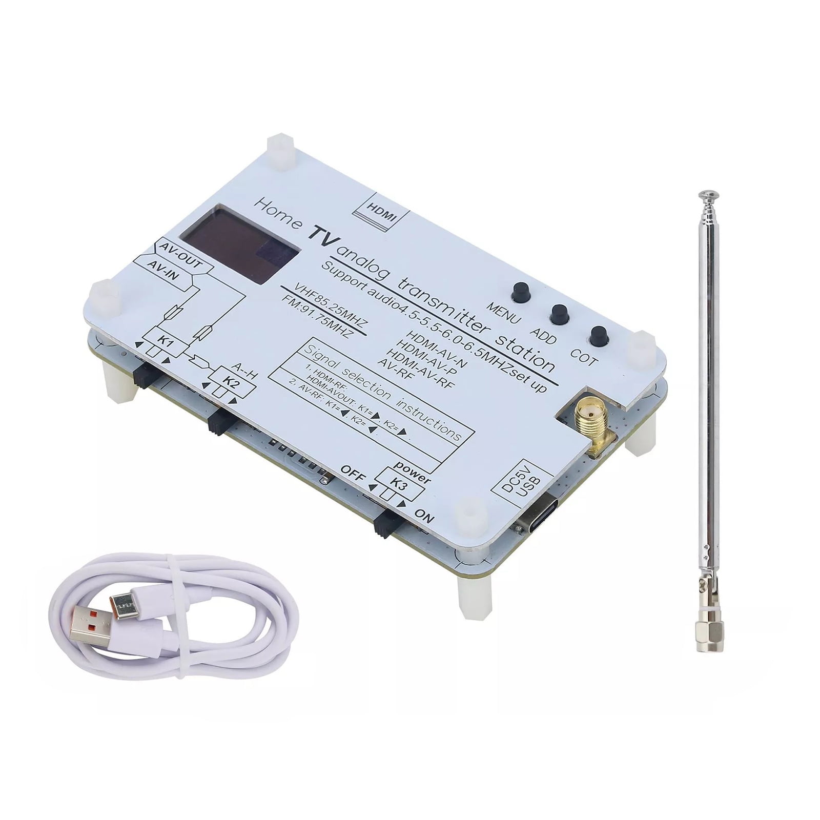Analog TV Signal Transmitter Wireless RF Converter AV HDMI FM Radio N ...