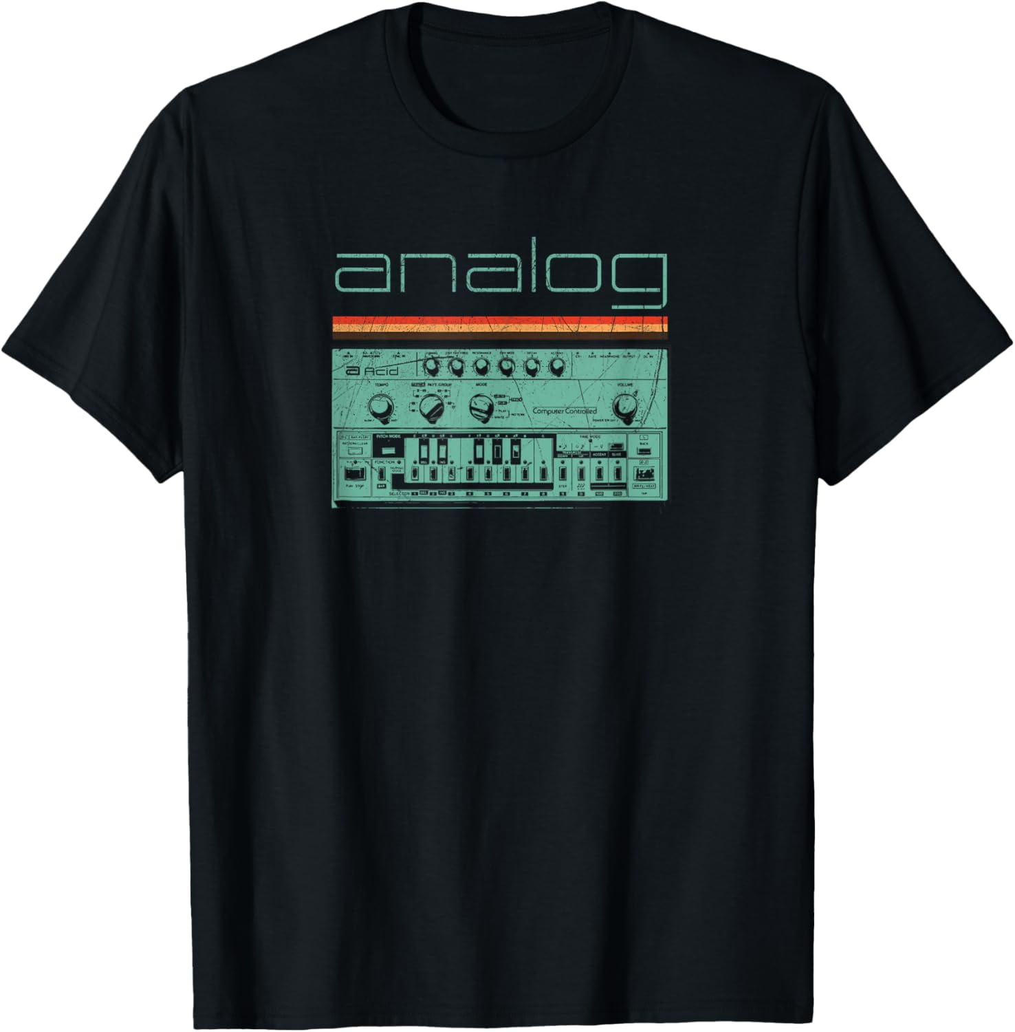 Analog Vintage Synthesizer T-Shirt - Acid Nerd Synth 80s T-Shirt ...