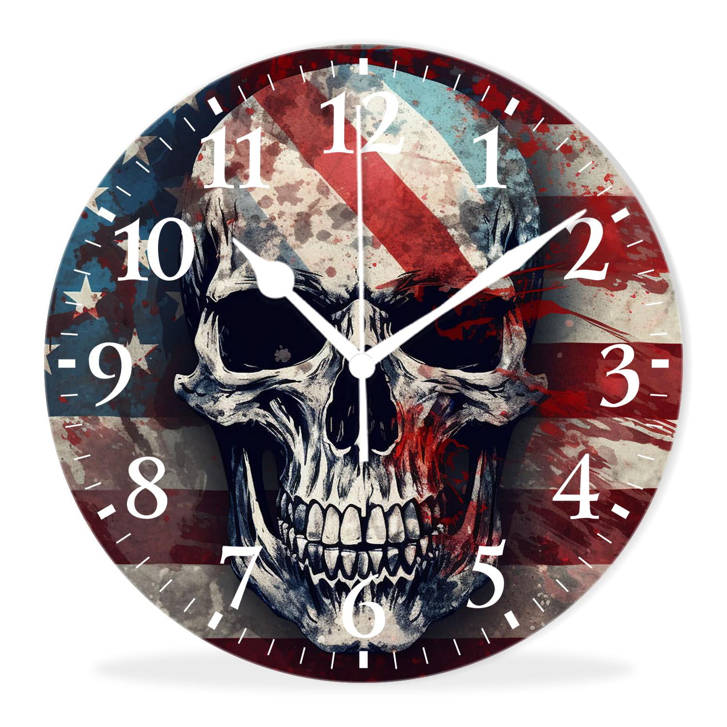 Analog Wall Clock Non-Ticking Sweep Movement Wall Clocks Battery ...