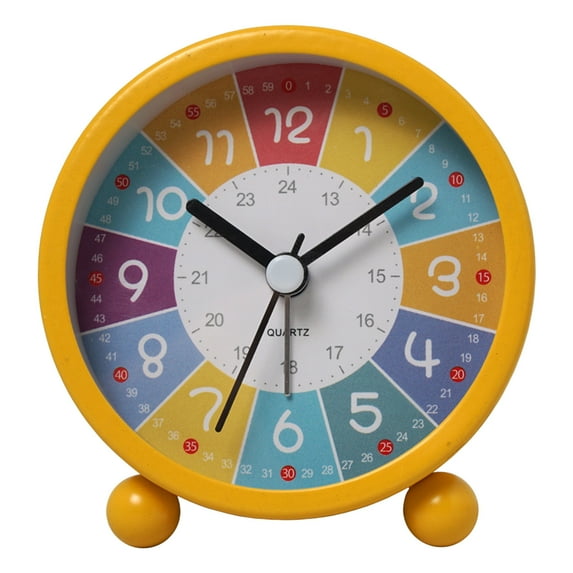 Analogue Educational Silent Alarm Clock,Colorful Dial Learning Clock ...