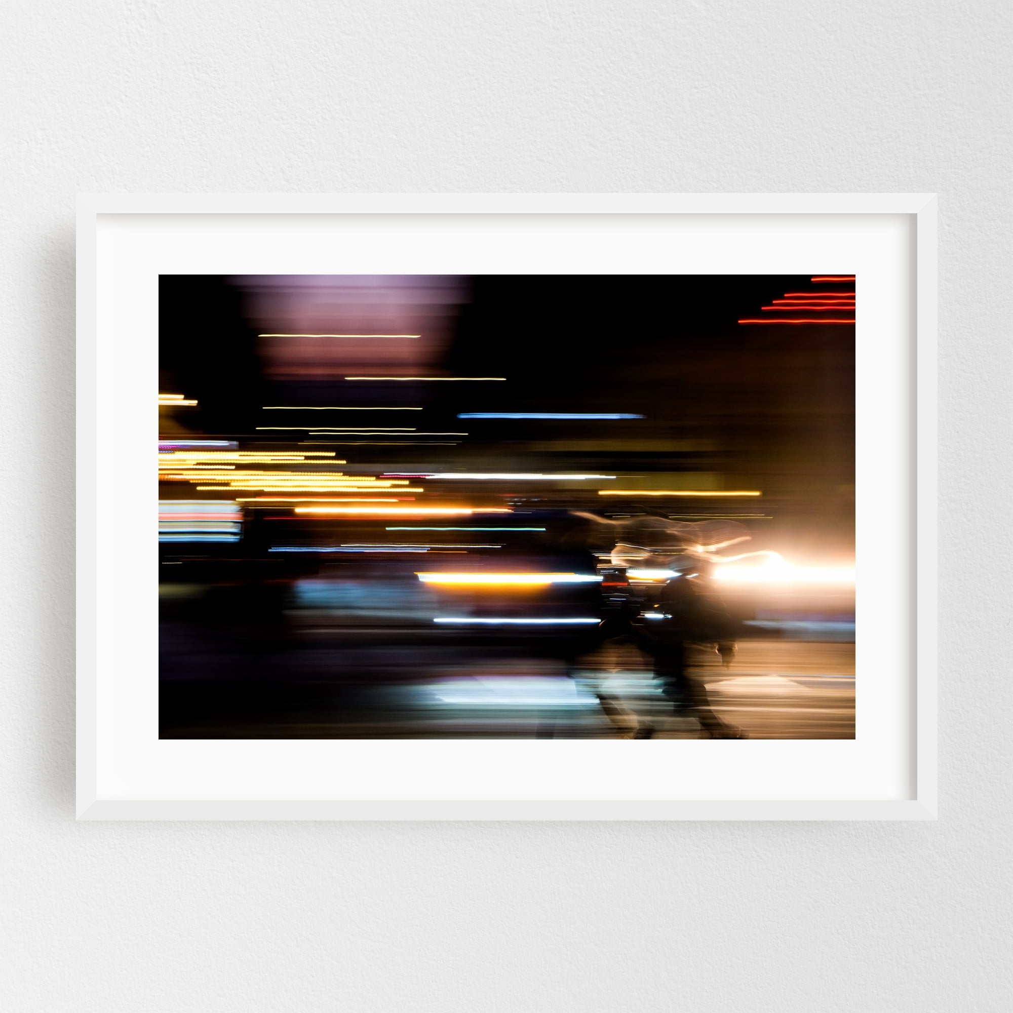 Anamorphic Light Streaks - Manhattan New York Photography White Framed ...