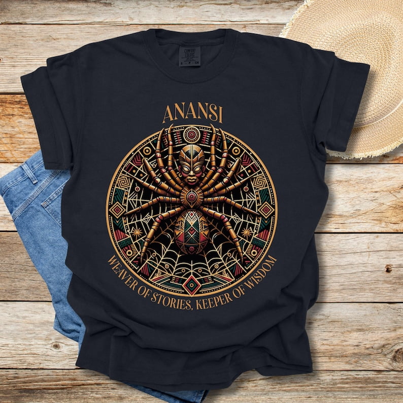 Anansi Spider T-Shirt - Akan Mythology Art, African Mythology Tee ...