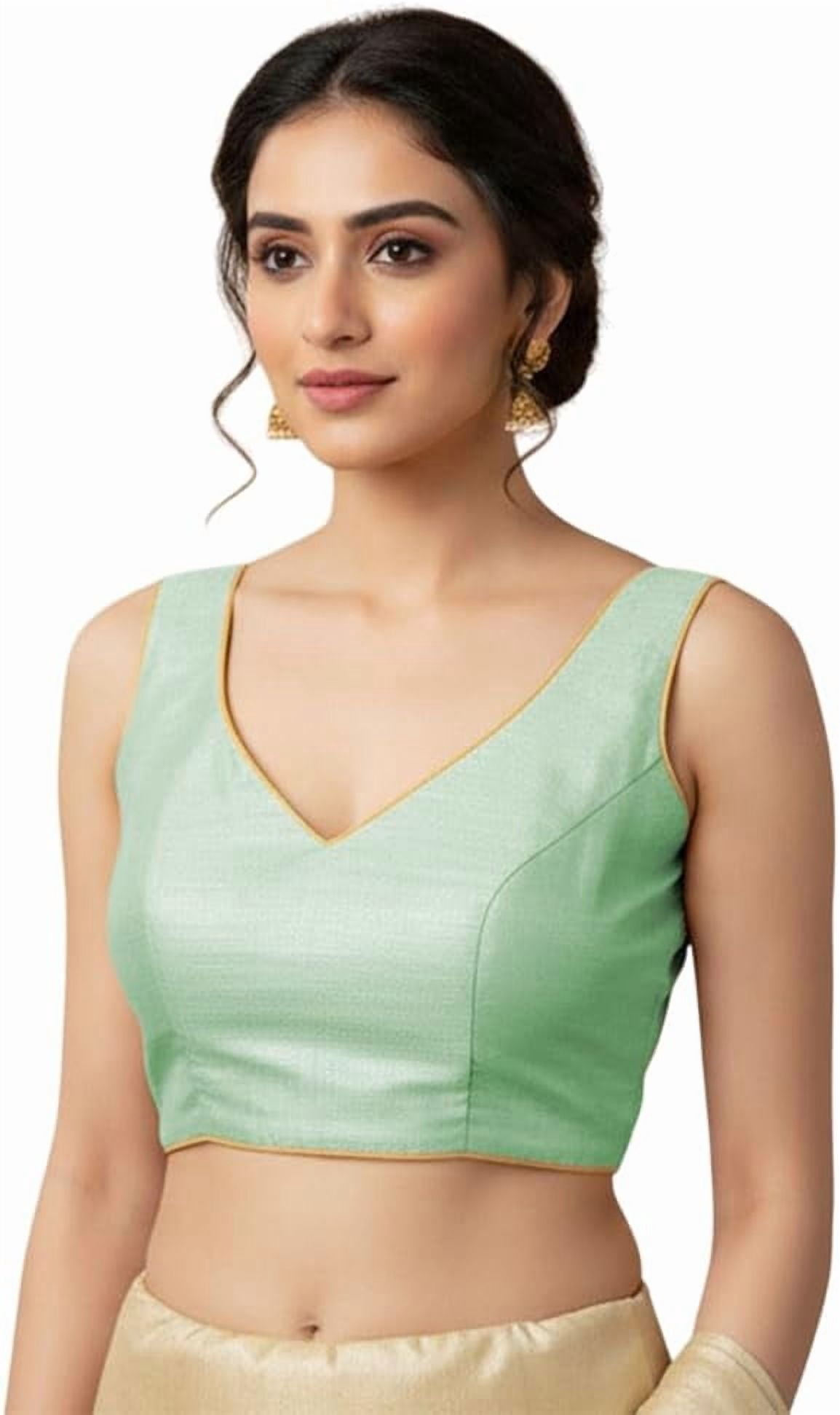 Ananya Fashion and Crafts Hub Dupion Stylish Readymade Sleeveless V ...