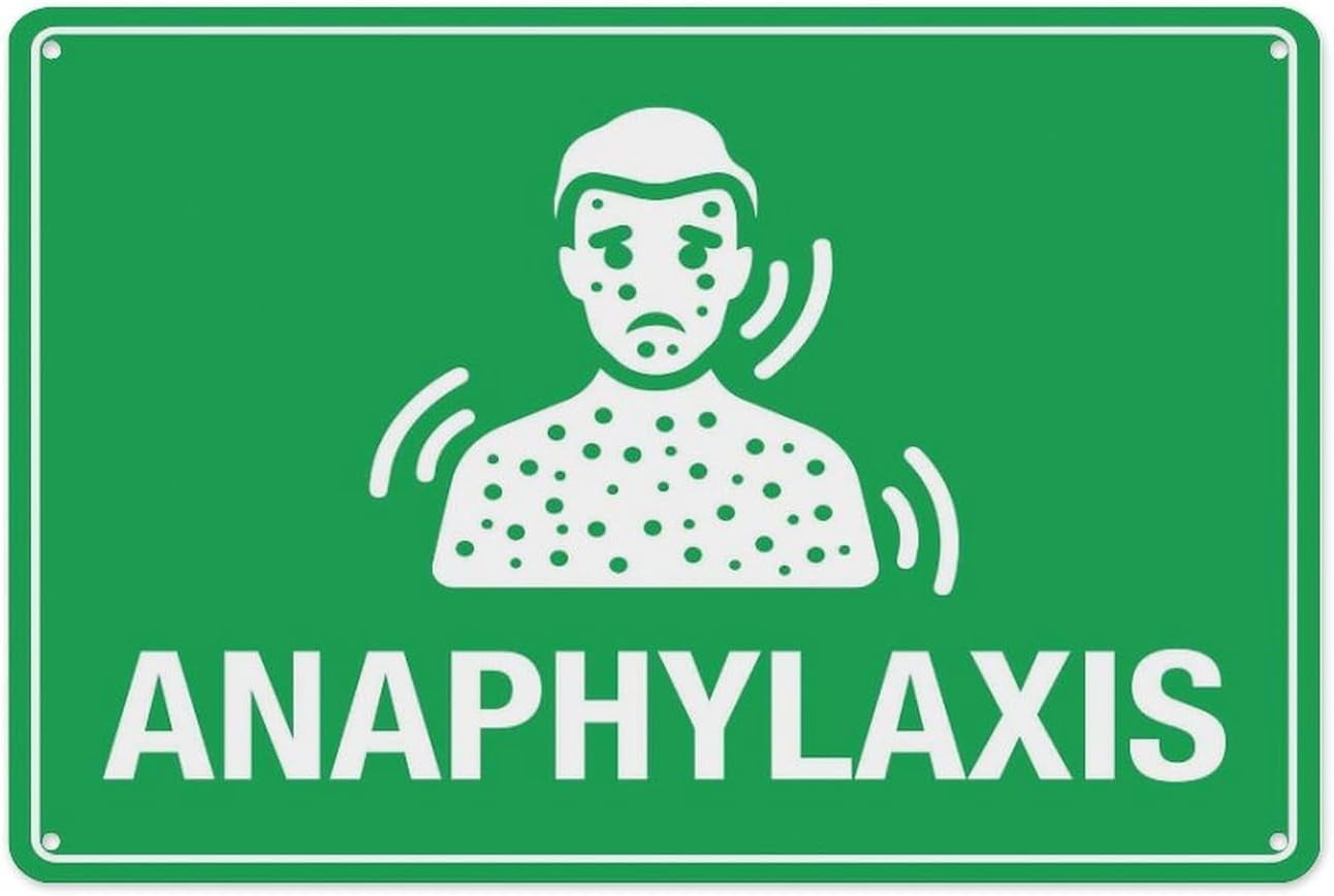 Anaphylaxis Sign 8"x12" - Aluminum Tin Warning for Home Outdoor Garden ...