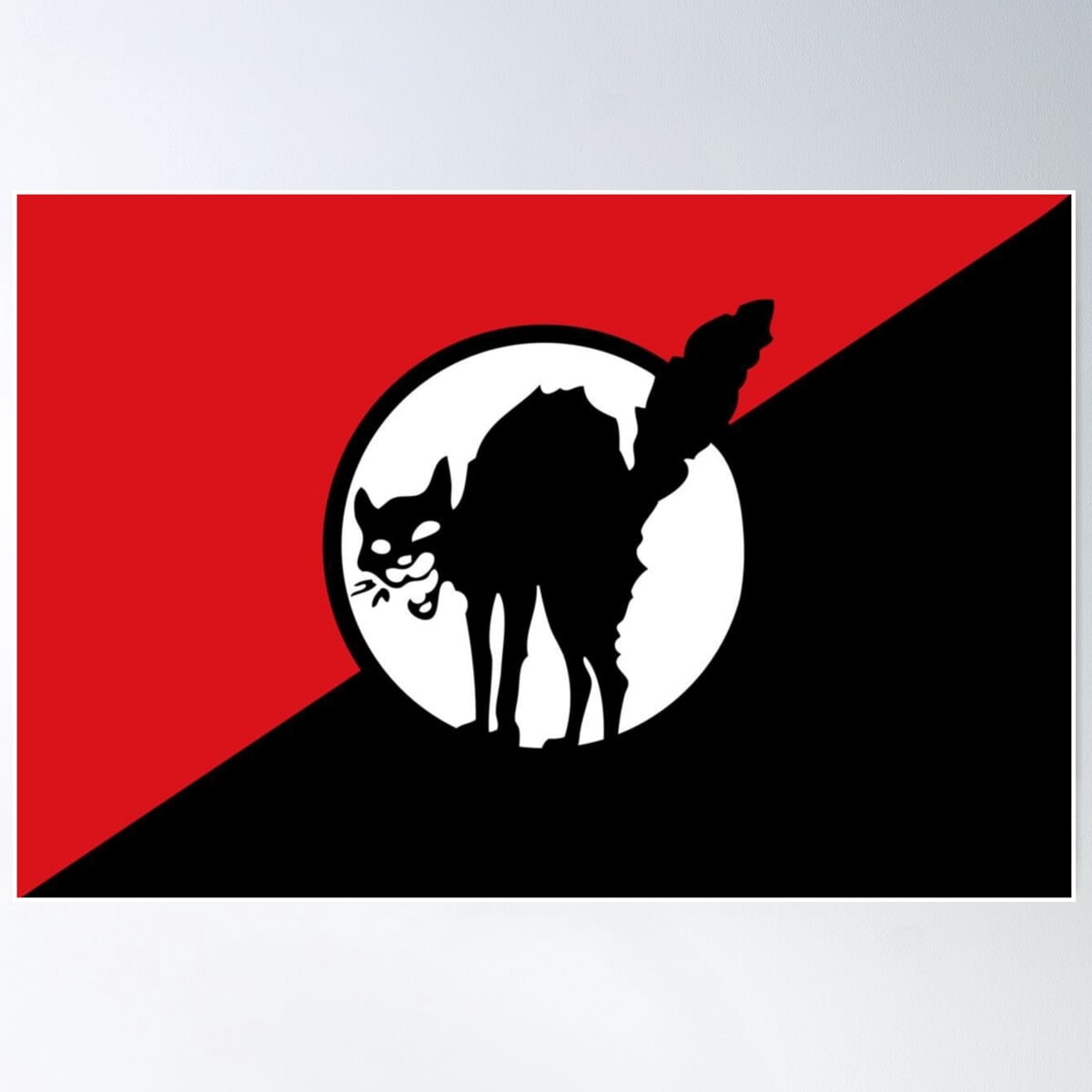 Anarchist Black Cat Flag Poster Wall Art, Modern Wall Decor For Living ...