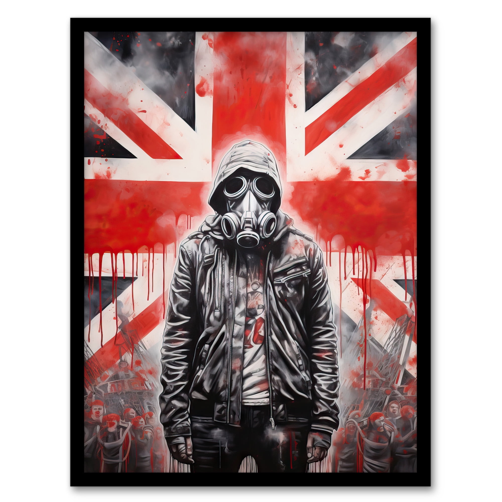 Anarchy In The UK Gas Mask Riots British Flag Blood Dystopia Artwork ...