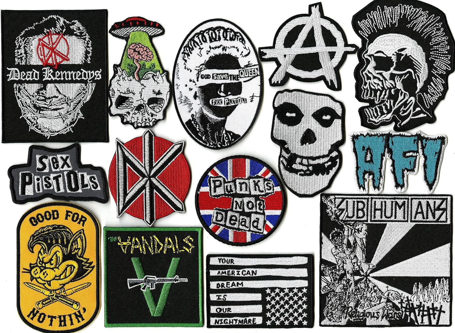 Punk Rock Patch Set: Dead Kennedys, Misfits, AFI & More - 14 Piece Iron ...