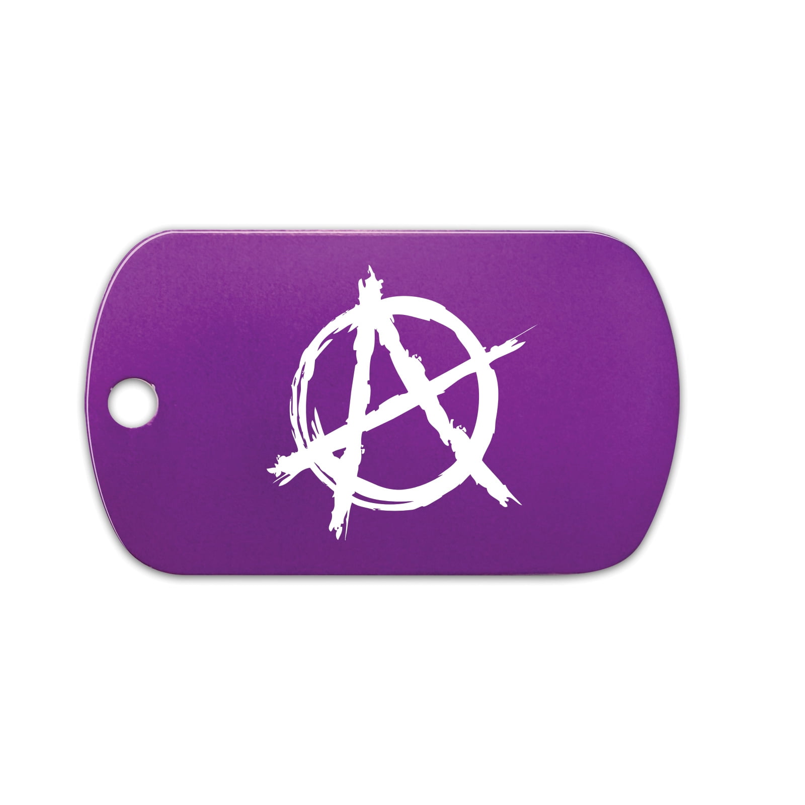 Anarchy Symbol GI Dog Tag Aluminum Keychain occupy logo - Purple ...