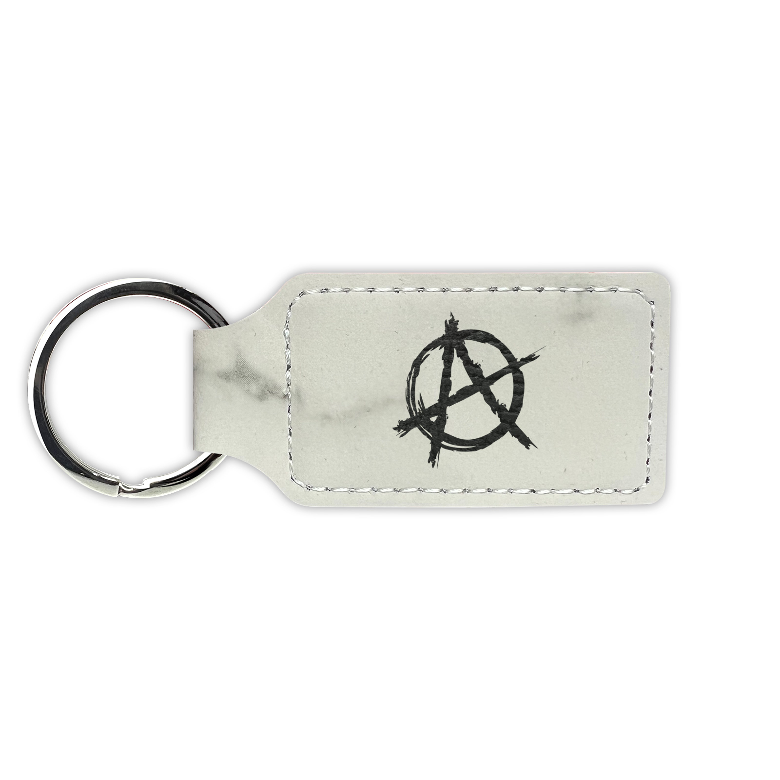 Anarchy Symbol Keychain Leatherette Rectangle - Laser Engraved - Many ...
