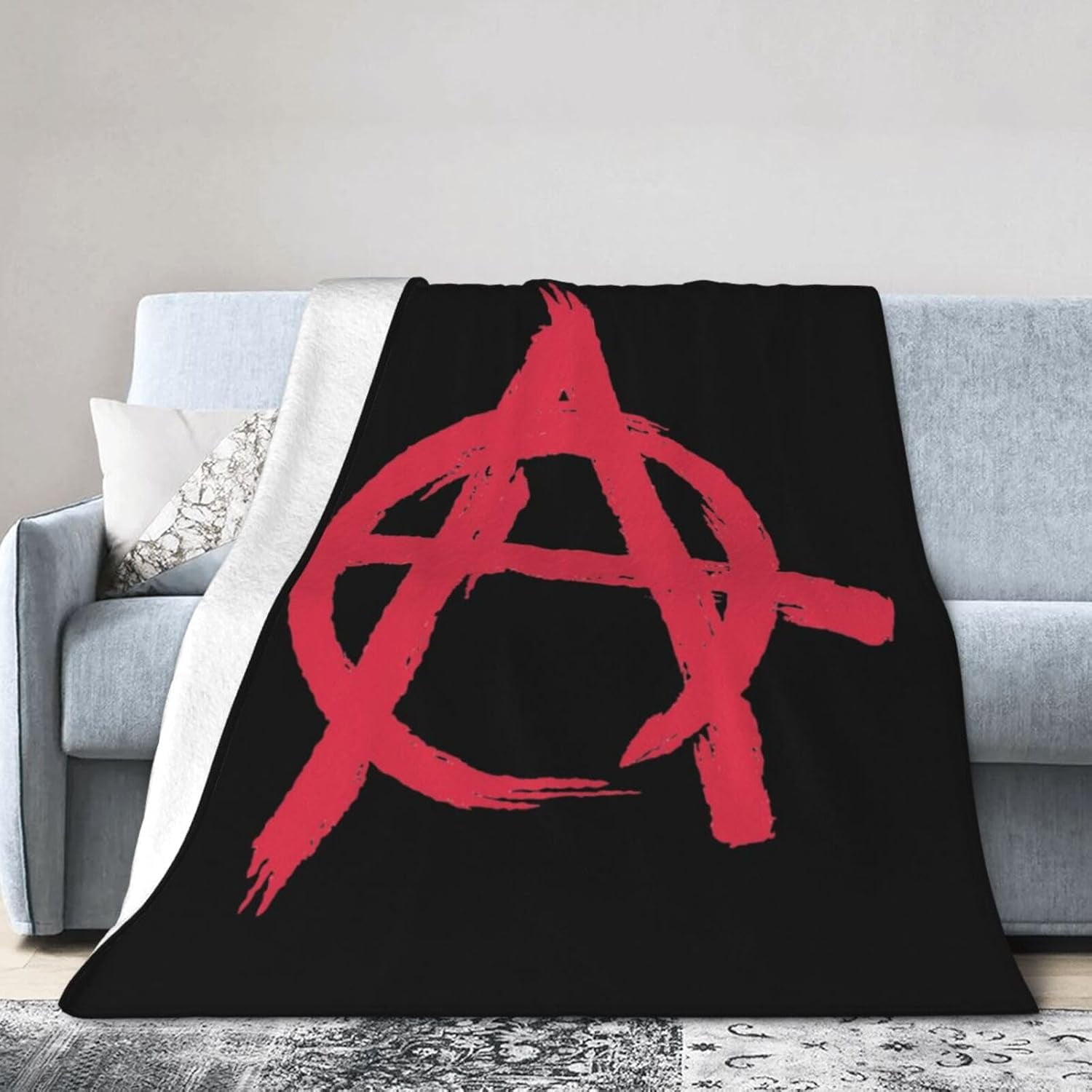 Anarchy Symbol Soft Micro Fleece Blanket Anti-Pilling Flannel ...