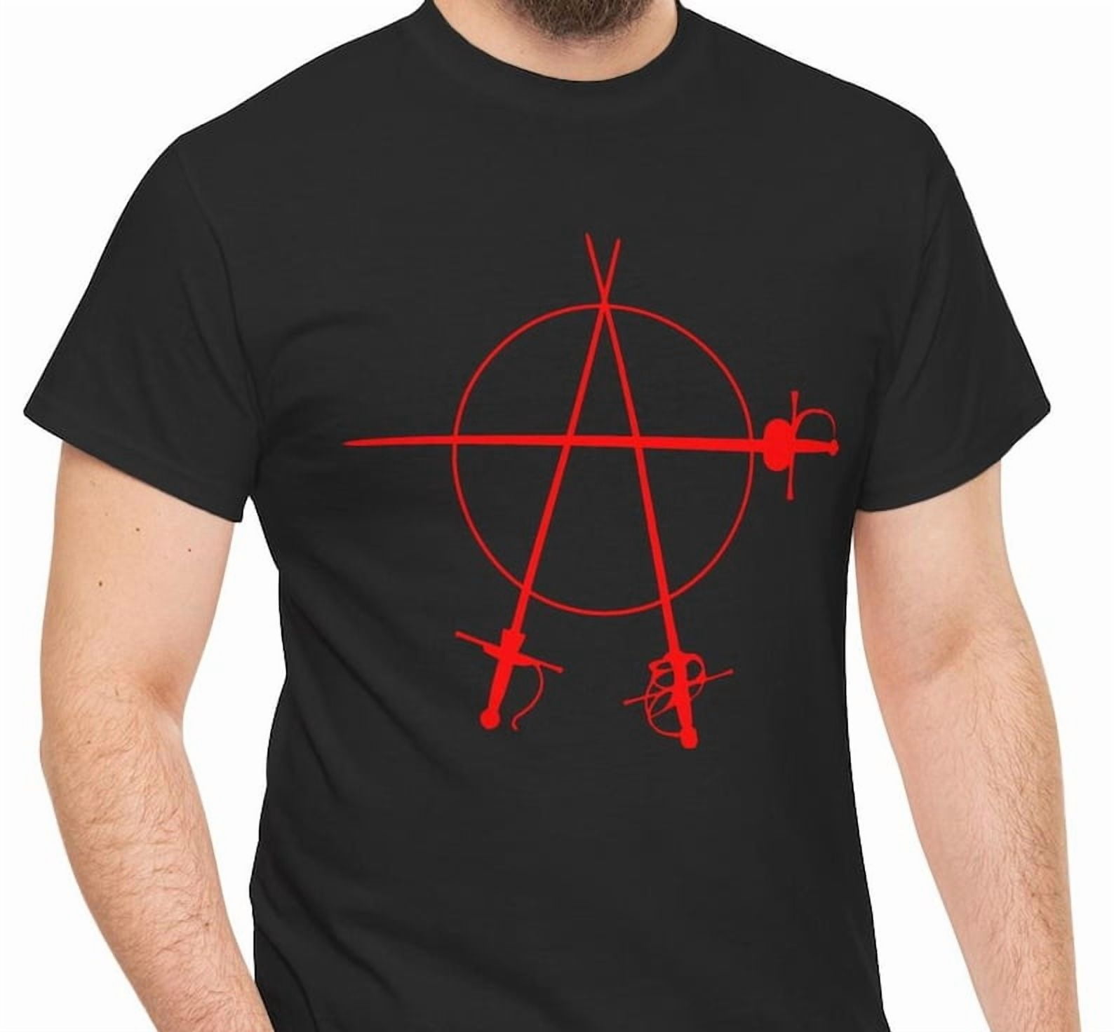 Anarchy T-Shirt with Red Circle A Symbol Made Out of Rapiers - Punk Sword Fencing - Walmart.com