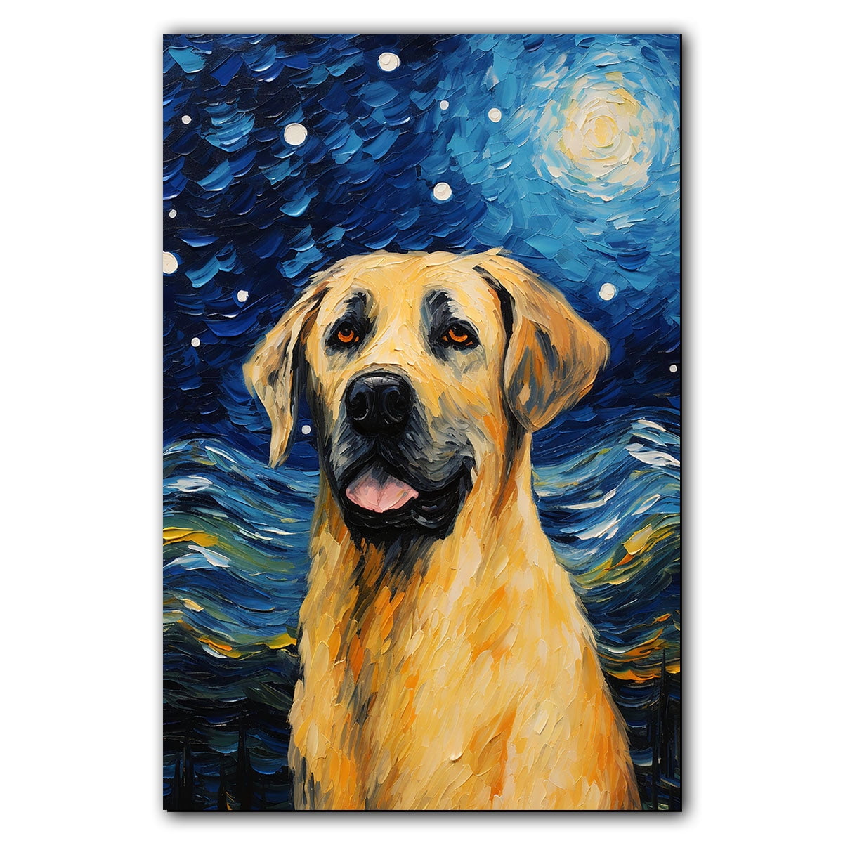 Anatolian Shepherd Dog Art Starry Night Paintings Van Gogh - Inspired ...