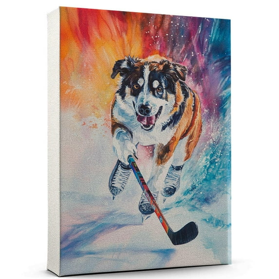 Anatolian Shepherd Dog Canvas Ice Hockey Stretched Canvas Size 8x12 ...
