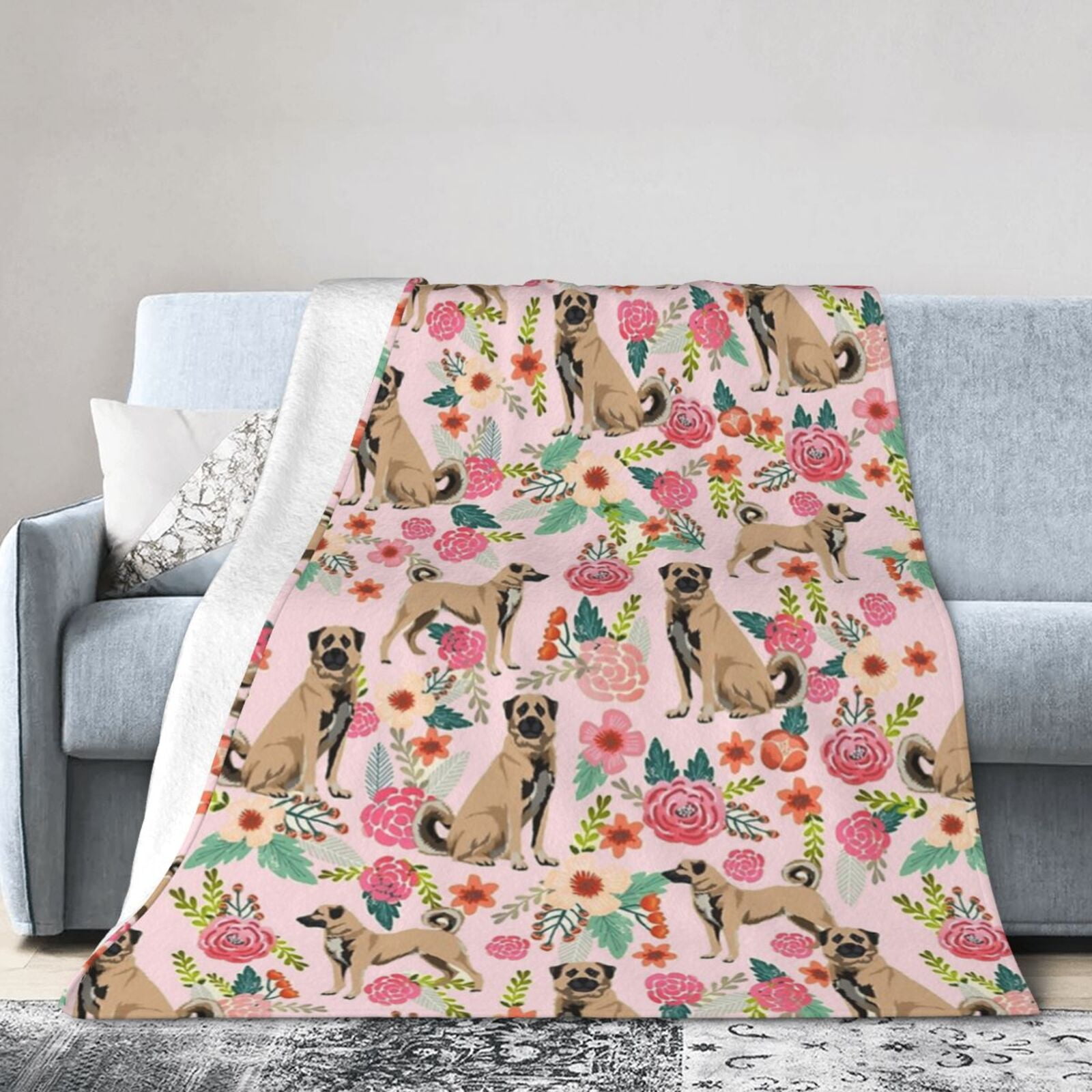 Anatolian Shepherd Dogs Flower Floral Blanket Gifts For Kids Adults ...
