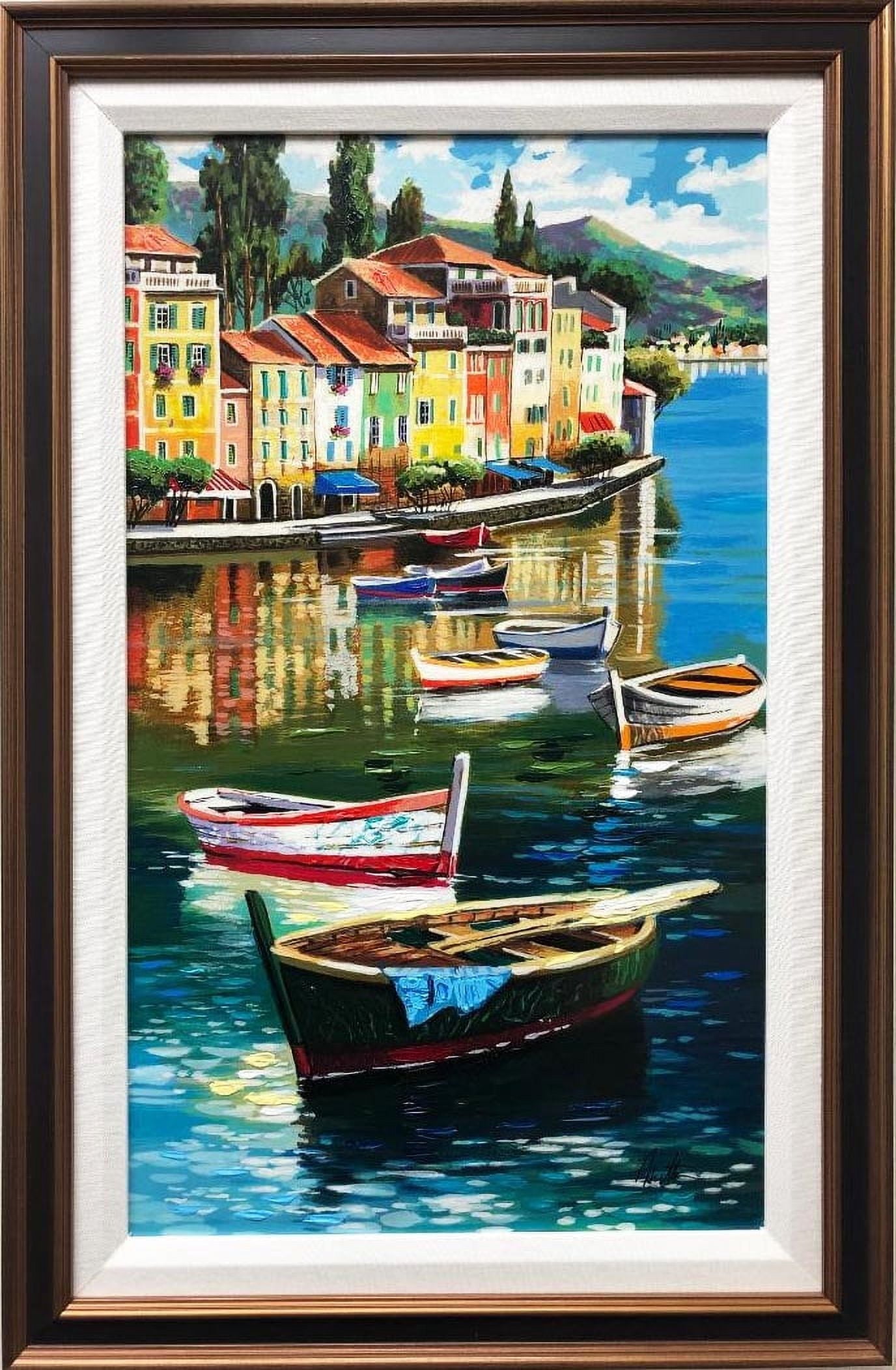 Anatoly Metlan "Fisherman Village" Framed Hand Signed & # Embellished ...