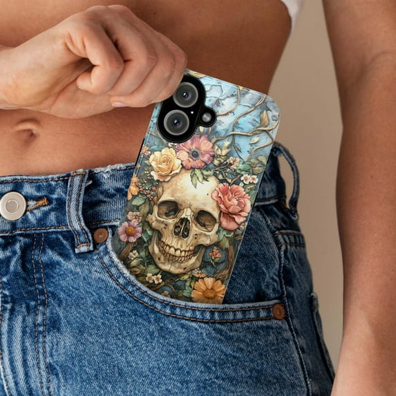 Anatomical Floral Skeleton Gothic Flower Phone Case for 17 16 15 14 13 ...