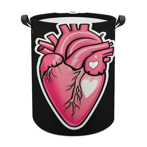 Anatomical Heart Art Large Dirty Clothes Hamper Foldable Laundry Basket ...