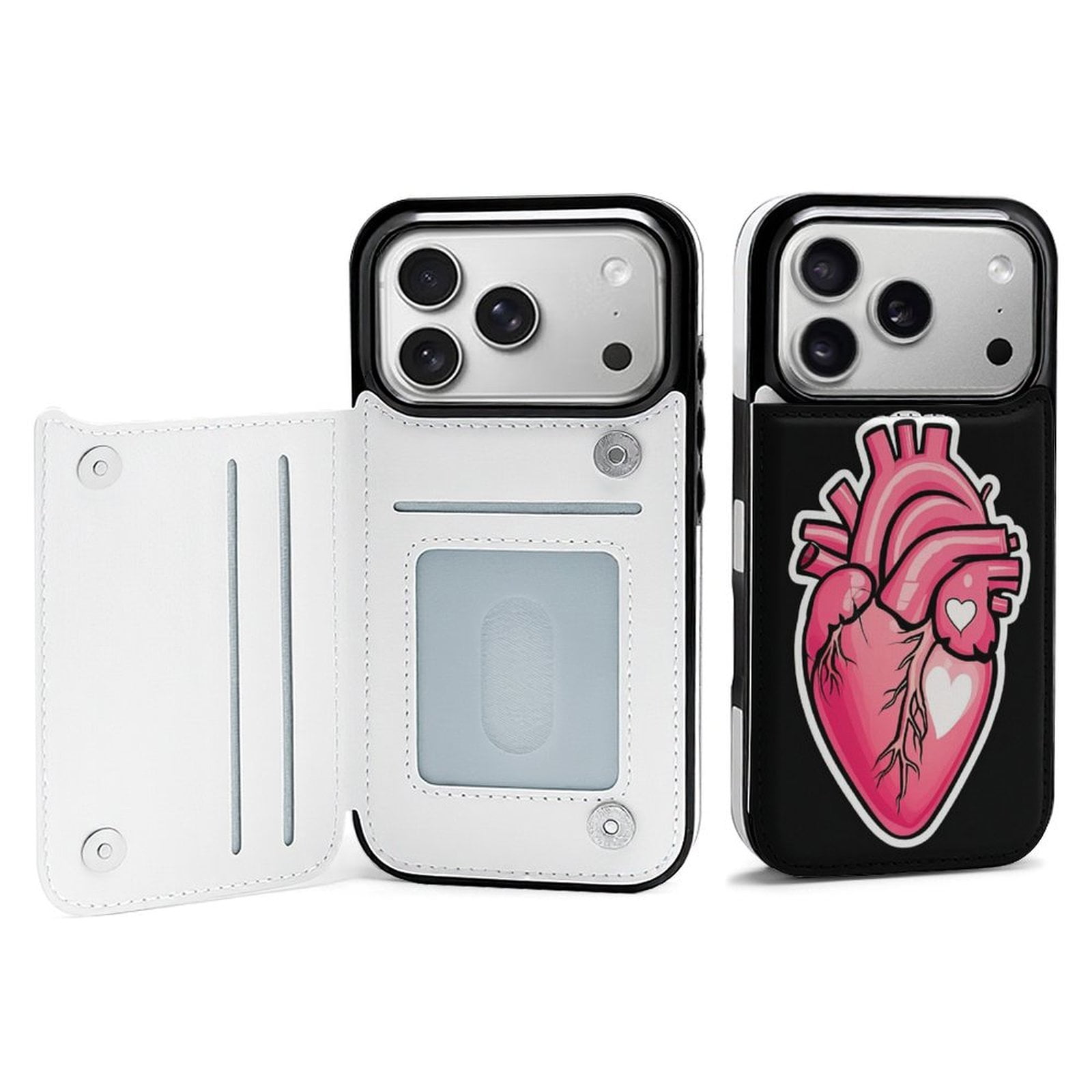 Anatomical Heart Art Leather Wallet Case for iPhone 17 Pro Max Wallet ...