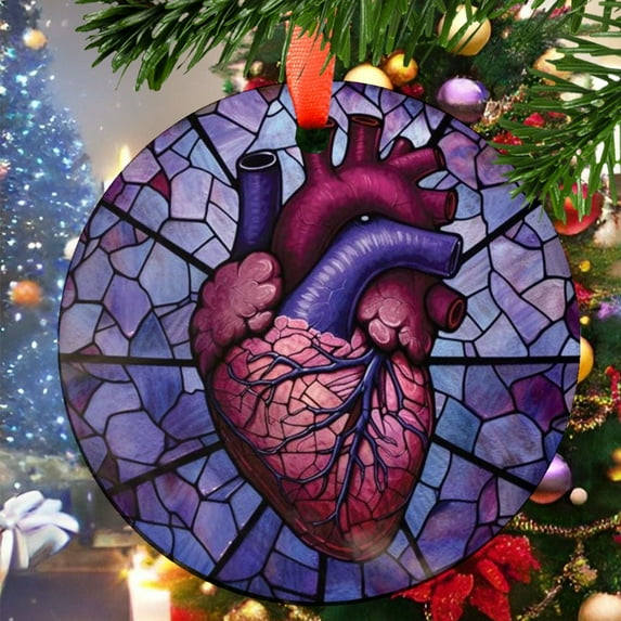 Anatomical Heart Christmas Ornament, Ceramic/Acrylic Ornament, Mother’s ...