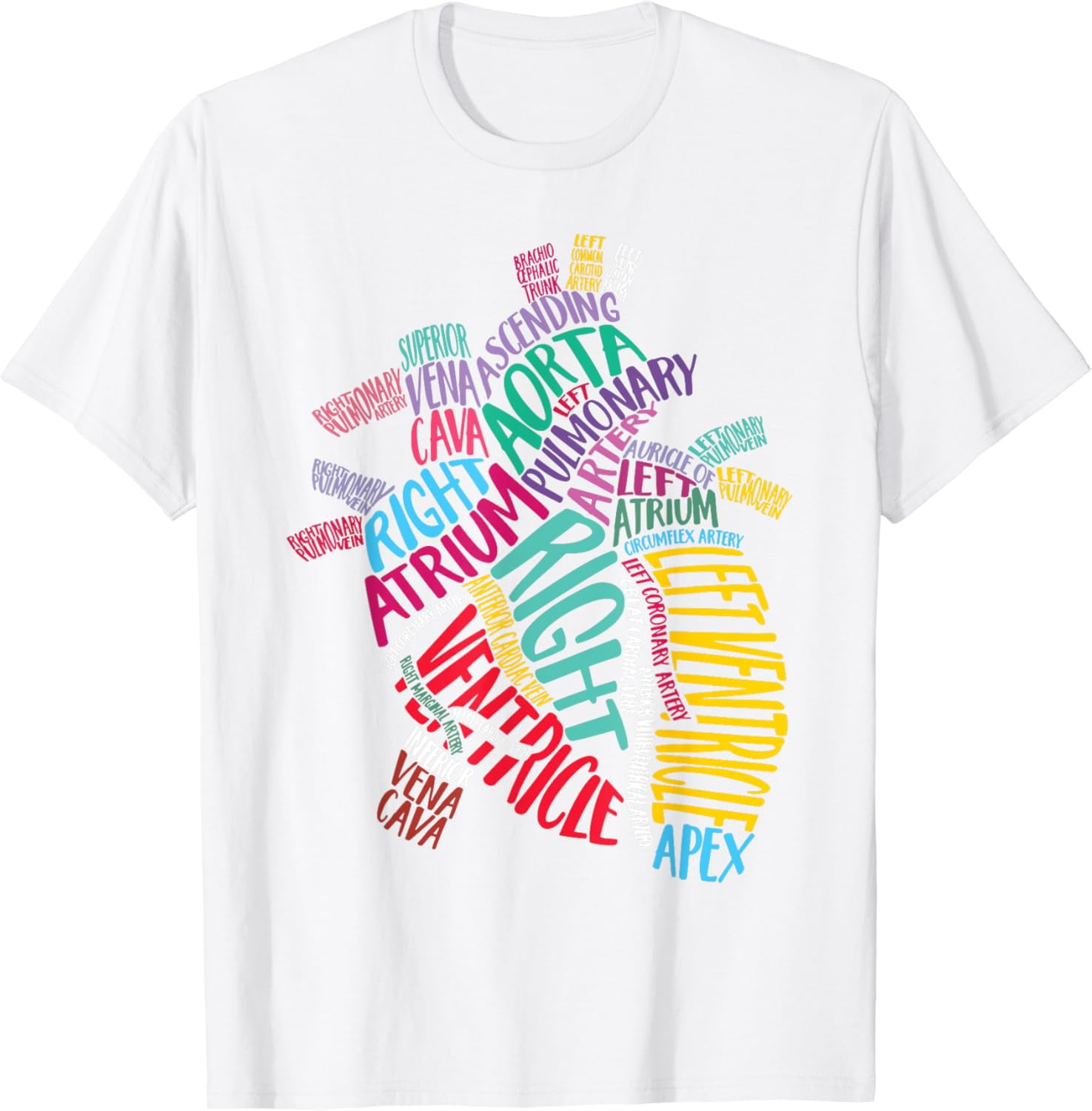 Anatomical Heart Design Cardiac Cardiovascular ICU Nurse T-Shirt100 ...